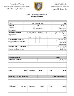 Fillable Online Salary Increment Adjustment Fax Email Print PdfFiller