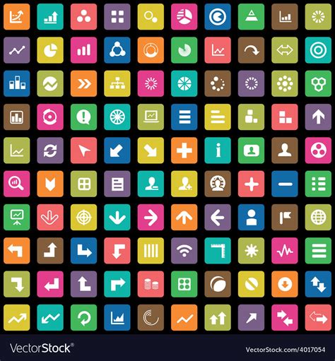 100 Diagram Icons Royalty Free Vector Image Vectorstock