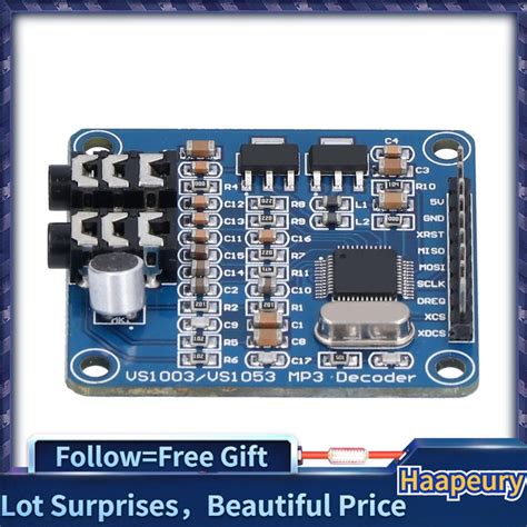 Haapeury Audio Decode Board Stereo Earplug Driver MP3 Decoder Module 16 Bit Adjustable On Chip