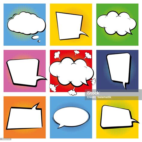 레트로 만화 책의 집합입니다 만화 빈 연설 거품 화려한 팝 아트 스타일 배경 프레임입니다 벡터 일러스트 레이 션 공란에 대한 스톡 벡터 아트 및 기타 이미지 Istock