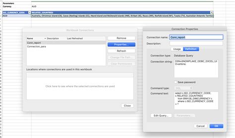 Querying Snowflake With Parameters From Macos Excel Odbc Stack