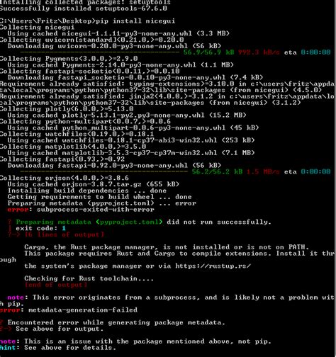 Cant Install Package On Windows 8 64 Bit Rust Compiler Missing · Issue 531 · Zauberzeug