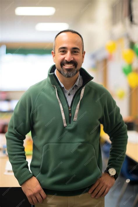 Premium Ai Image Math Teacher Sitting In Empty Classroom