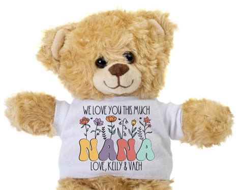 Nana Teddy Bear Mothers Day Teddy Bear Nana Floral Grandma Teddy Bear Plush Stuffed Bear
