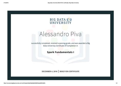 Big Data University Bd0211en Certificate Big Data University Ppt