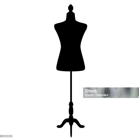 흰색 배경에 바느질마네킹의 검은 실루엣 빈티지 여성 더미 드레스 마네킹 플랫 스타일 피팅 마네킹에 대한 스톡 벡터 아트 및 기타 이미지 피팅 마네킹 테일러드 클로딩
