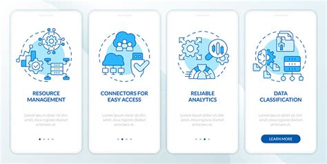 Data Lake Architecture Blue Onboarding Mobile App Screen Stok Vektör Sanatı And Akıllı Telefon‘nin