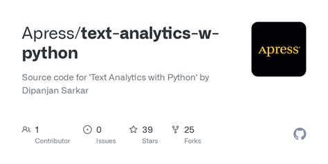 GitHub Apress Text Analytics W Python Source Code For Text