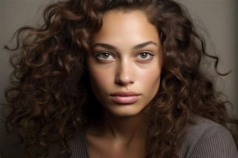 Premium Ai Image A Woman With Curly Brown Hair