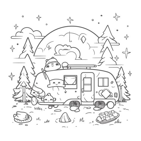Girl Scout Camping Coloring Pages