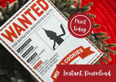 Elf On The Shelf Wanted Poster Printable Free Printables