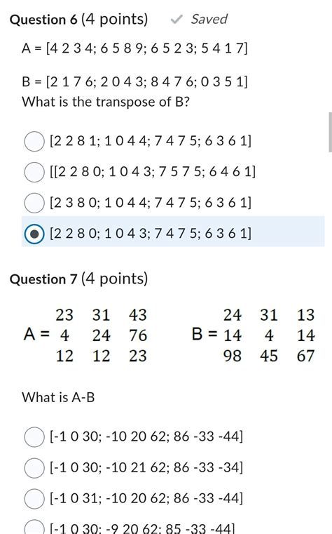 Solved Question 6 4 Points Saved B 2176204384760351