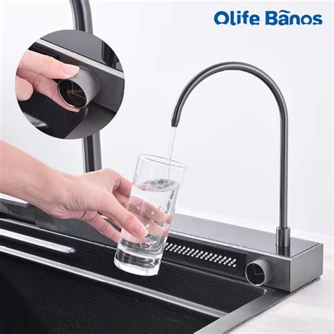 Olife Banos Glossy Black Stainless Steel Kitchen Basin Sink With