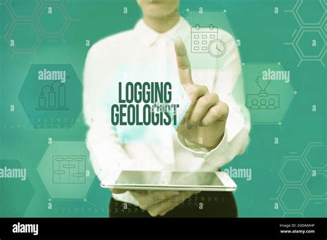 Hand Writing Sign Logging Geologist Word Written On Layout And Execution Of Definition Diamond