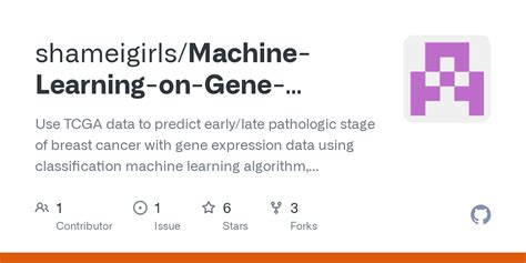 GitHub Shameigirls Machine Learning On Gene Expression Data For Staging Classification Of