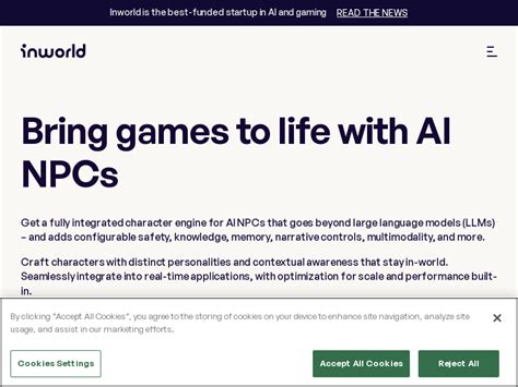 Inworld：ai角色引擎，為ai Npc提供複雜逼真的人類行為 —ai產品and服務