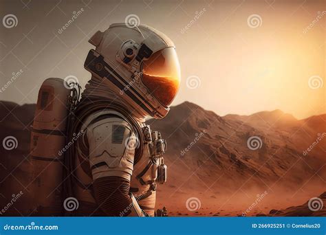Astronaut Exploring Mars Stock Illustration Illustration Of Explore 266925251