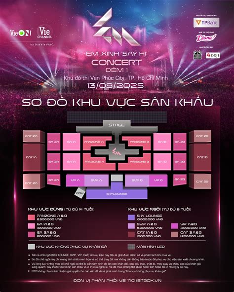 Em Xinh Say Hi Concert đêm 1 công bố seatmap và giá vé chính thức