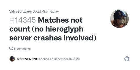 Matches Not Count No Hieroglyph Server Crashes Involved · Issue