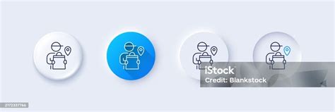 배달원 라인 아이콘입니다 택배 위치 표시입니다 선 아이콘 벡터 3차원 형태에 대한 스톡 벡터 아트 및 기타 이미지 3차원 형태 가방 고급 Istock