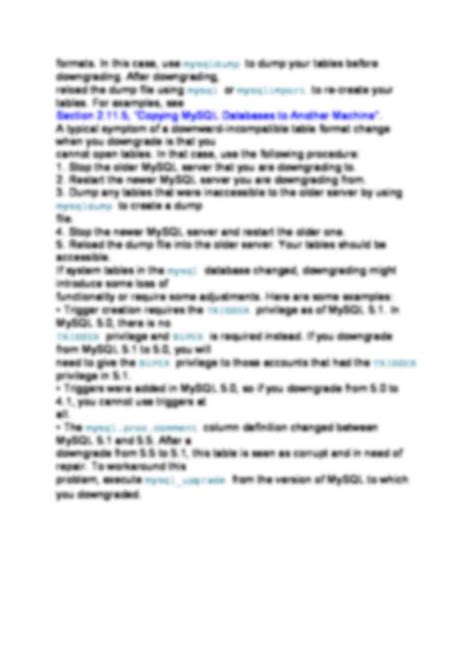 Downgrading Mysql Notatek Pl