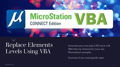 Microstation Vba Replace Elements Levels Using Vba Youtube