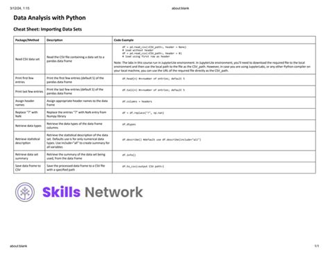 Cheat Sheets Importing Data Sets In Pythonpdf