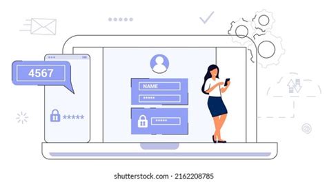 2fa Two Factor Authentication Password Secure Stock Vector Royalty Free 2162208785 Shutterstock