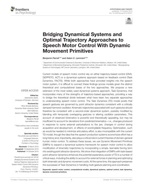 Pdf Bridging Dynamical Systems And Optimal Trajectory Approaches To