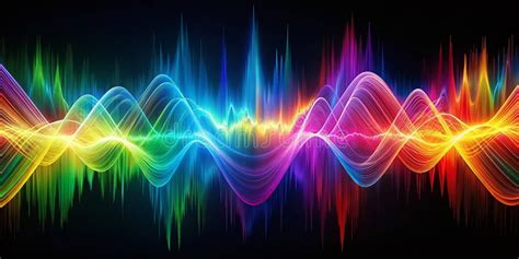 A Surreal Visual Symphony Exploring The Vibrant Waveforms Of Sound Stock Illustration