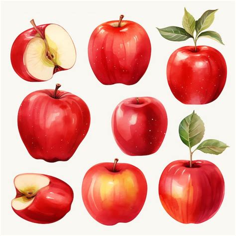 Premium Ai Image Watercolor Apple Armer Catoon Cottagecore Style Fruit Garden Tea Party