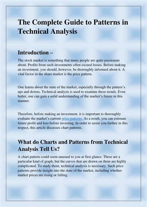 Ppt The Complete Guide To Patterns In Technical Analysis Powerpoint