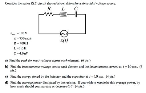 Solved Consider The Series Rlc Circuit Shown Below Driven