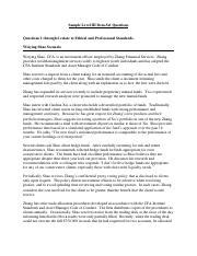 Sample Level III Itemset Questions Sample Level III Item Set Questions Questions Through