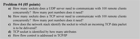 Solved Problem 4 05 Points A How Many Sockets Does A UDP Chegg Com