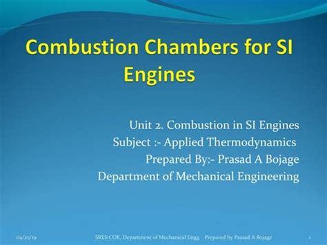 Combustion Chambers In Si Engines Pptx