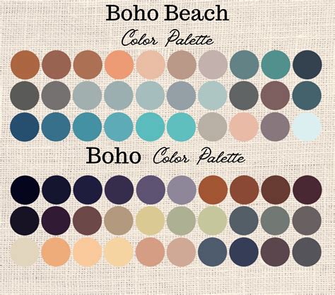 Boho And Boho Beach Color Palettes For Procreate Procreate Color Palettes Etsy