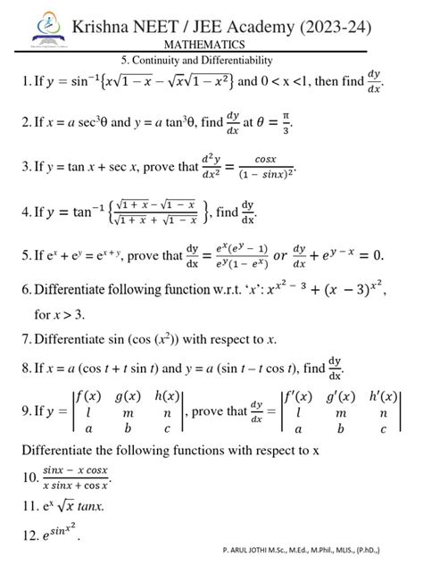 continuity and differentiability pdf