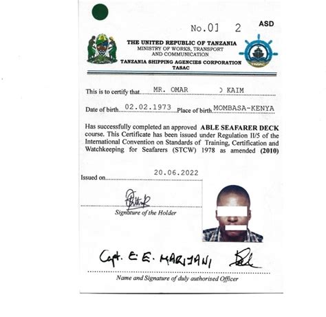 Able Seafarer Deck Certificate And Its Requirements