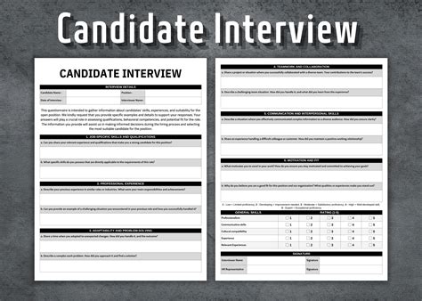 Interview Questions Template Employee Behavioral Questionnaire Job