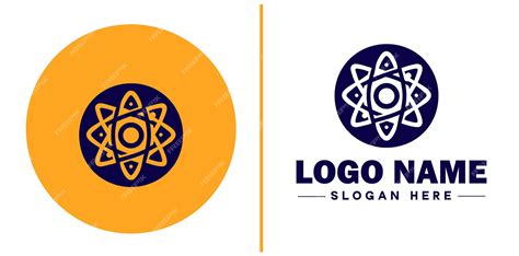 Premium Vector Atom Icon Particle Molecule Elementary Particle Flat Logo Sign Symbol Editable