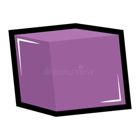 Purple Cube In Perspective Vector Stock Vector Illustration Of Math