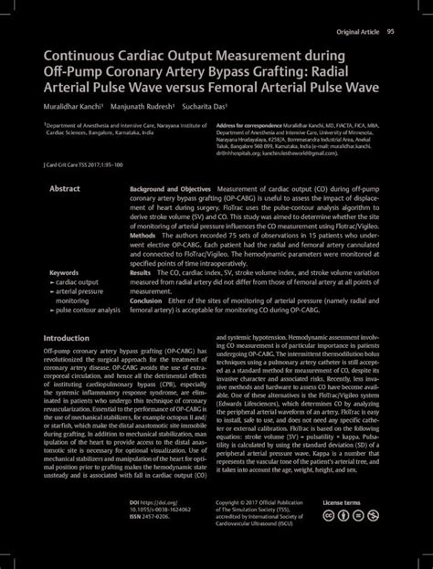 Pdf Continuous Cardiac Output Measurement During Off Pump · Fig 1 Simultaneous Monitoring