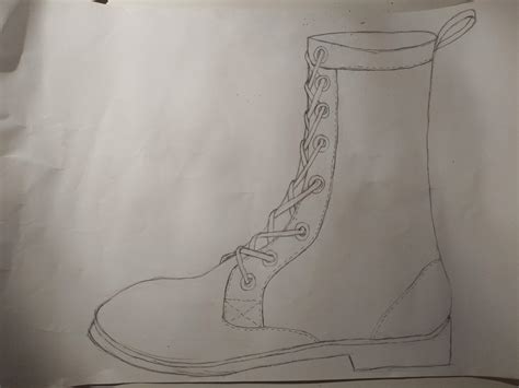 I Drew A Boot In Class Not Entirely Done But Wanted To Post Progress