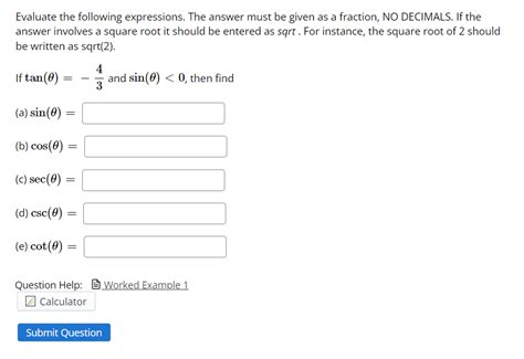 solved evaluate the following expressions the answer must