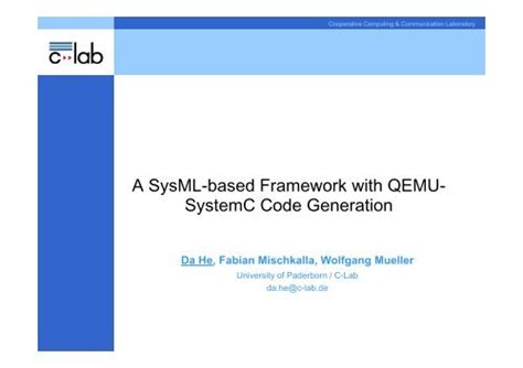 A Sysml Based Framework With Qemu Systemc Code Generation