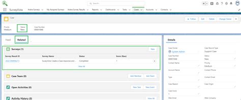 Creating The Case Record Via Response Mapping And Expose The Surveys Related List