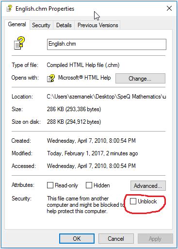 c can an old chm file be updated to work with windows 10 stack