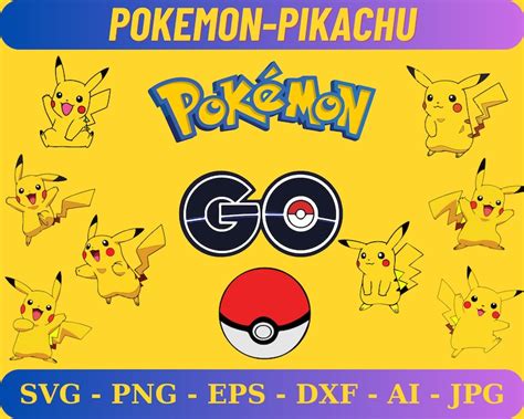 Pikachu Svg Pikachu Png Pokemon Cricut Vector Bundle Pikachu Diy Cut File For Cricut