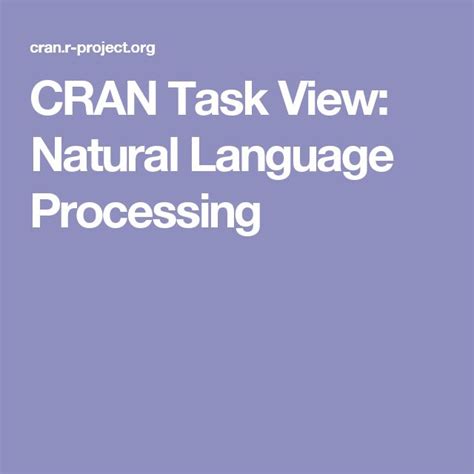cran task view natural language processing bayesian inference inference natural language